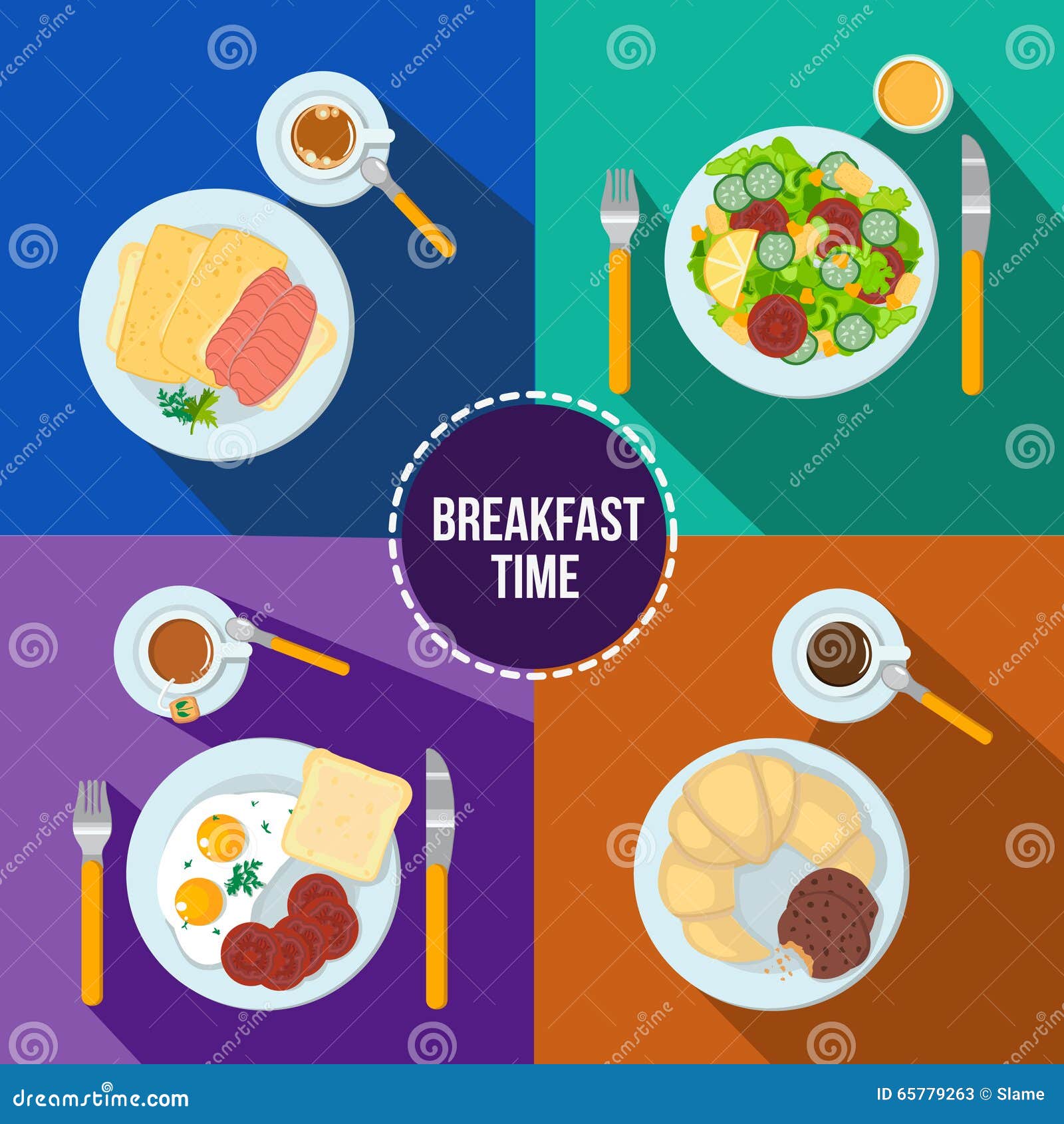 Breakfast vector set. stock vector. Illustration of fresh - 65779263