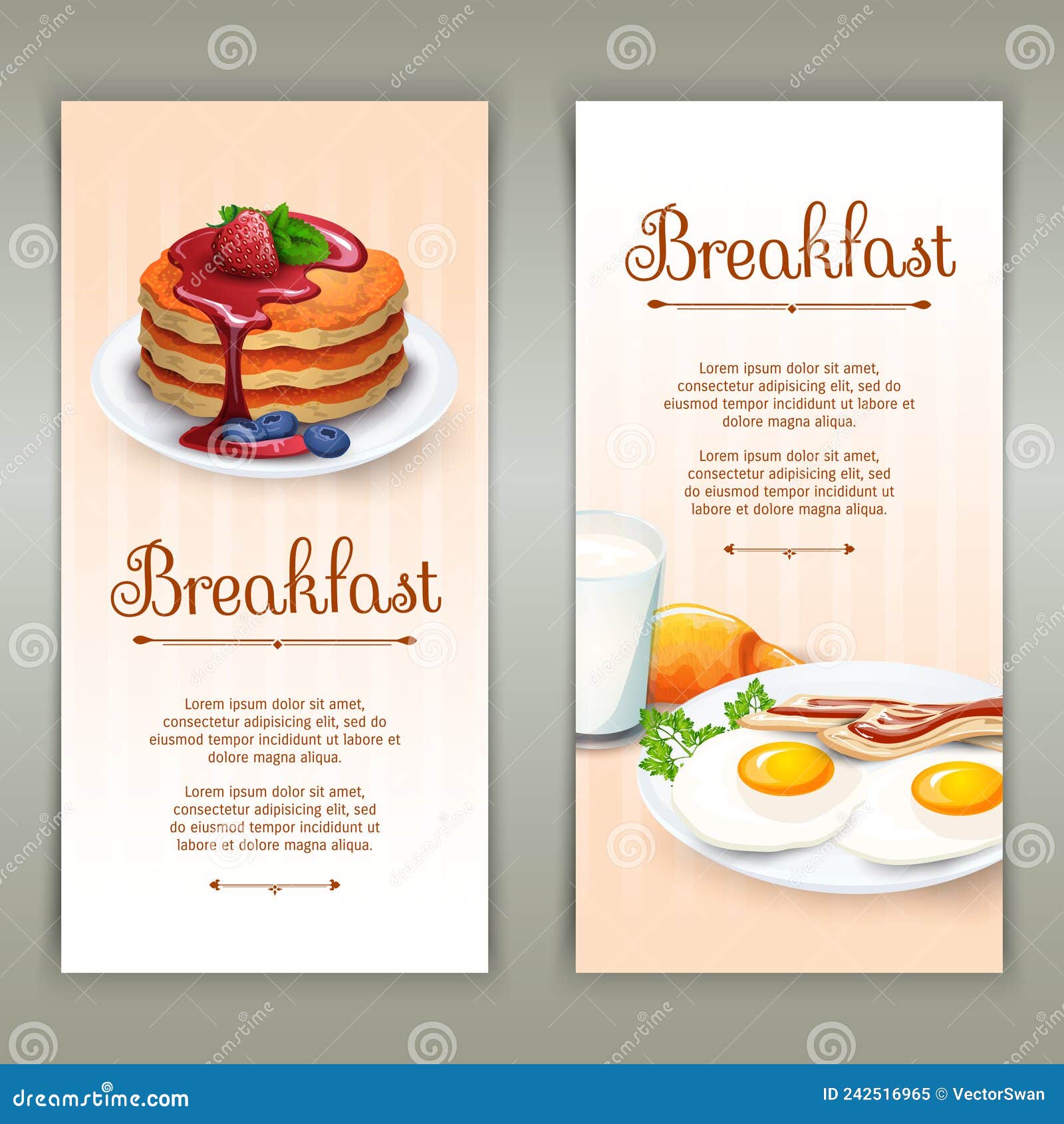 Breakfast 2 Vertical Banners Set Stock Vector - Illustration of coffee ...
