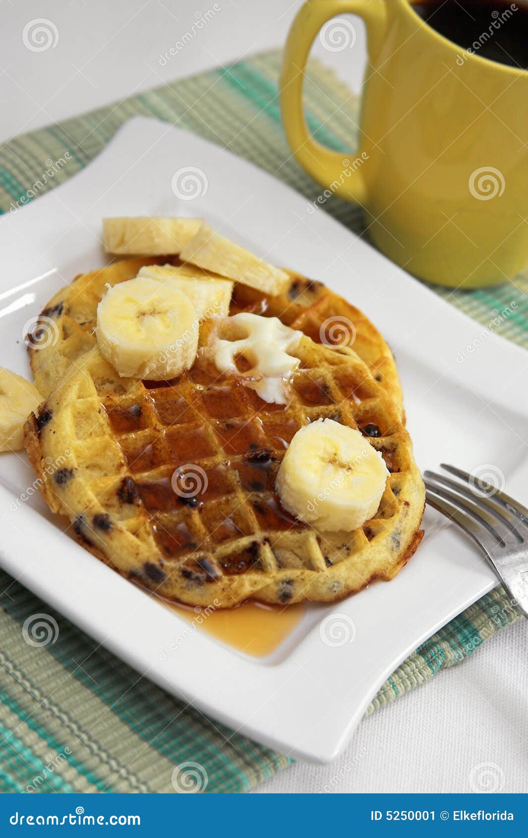 Breakfast waffles stock image. Image of coffee, plate - 5250001