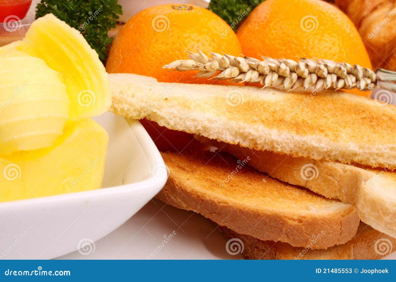 Breakfast on a White Background Stock Image - Image of baquette, orange ...
