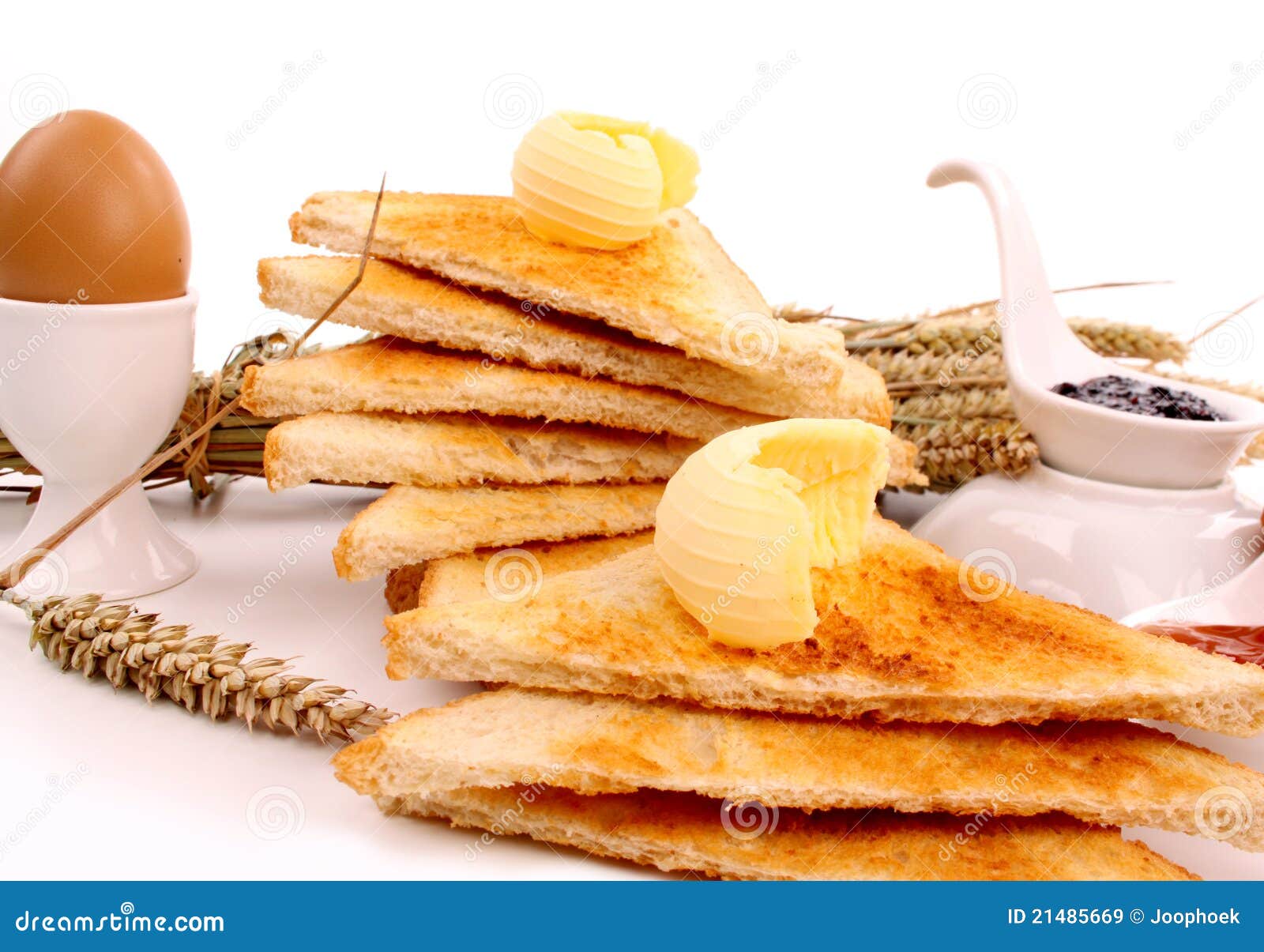 Breakfast on a White Background Stock Image - Image of variety, boiled ...