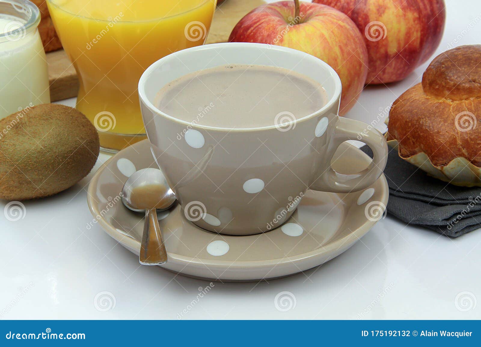 Breakfast on a White Background Stock Photo - Image of food, orange ...