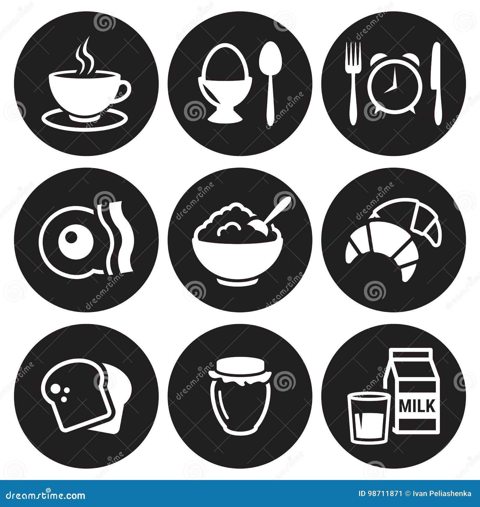 Breakfest Icons Stock Illustrations – 7 Breakfest Icons Stock ...