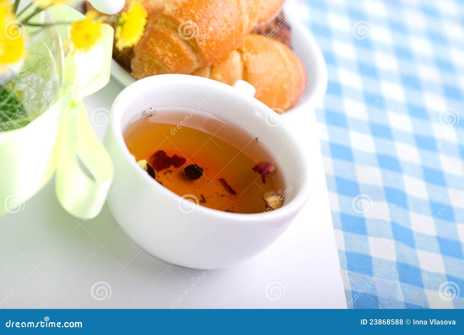 Breakfest with Tea and Fresh Baking Stock Photo - Image of beverage ...