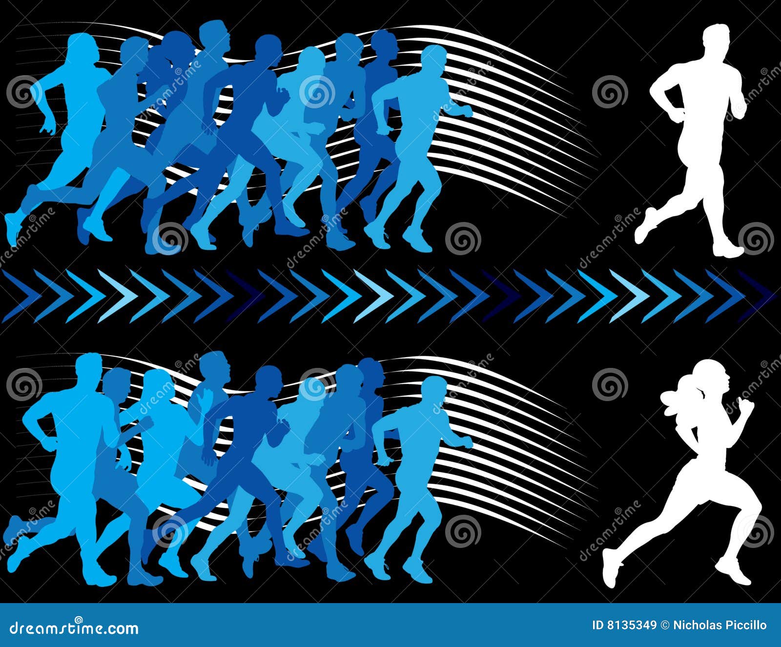 Breaking Away from the Pack Stock Vector - Illustration of field ...