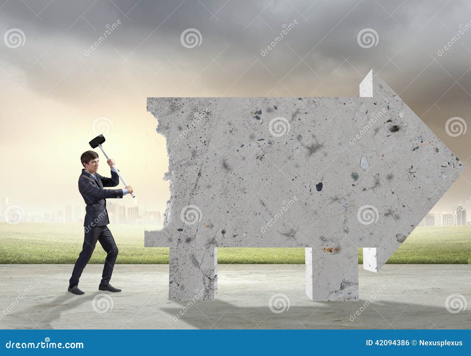 Breaking barriers stock photo. Image of cement, breaking - 42094386