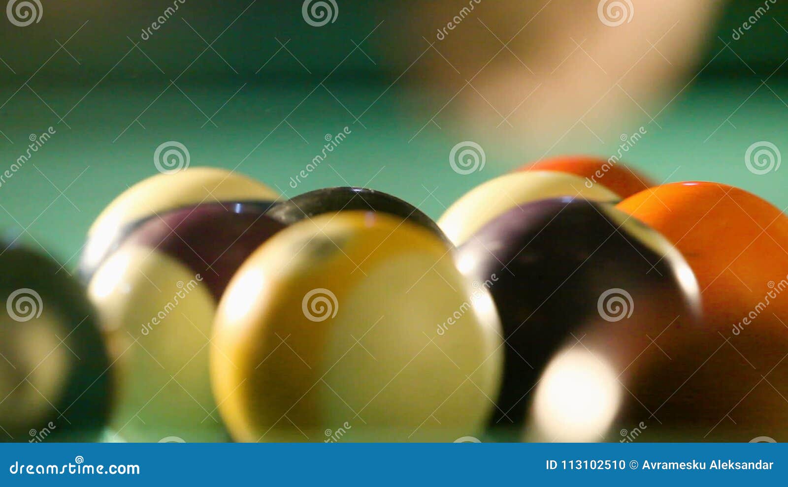 Breaking Billiard Balls on Pool Table Stock Footage - Video of break ...