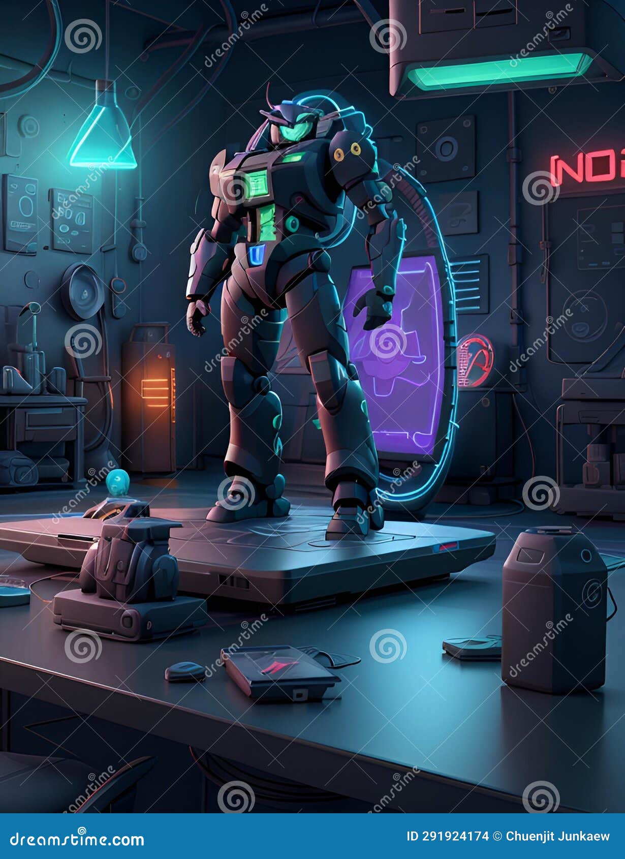 Breaking Boundaries: AI Robot Technology in Business Stock Illustration ...