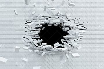 Breaking brick wall stock illustration. Illustration of design - 35545280