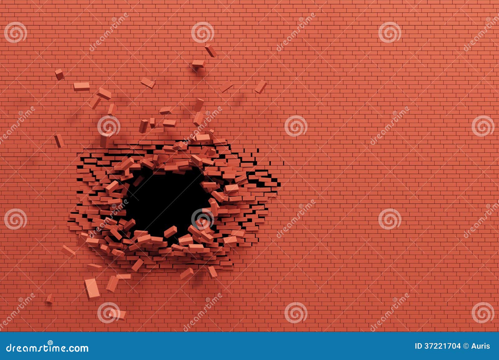 Breaking Brick Wall Stock Images - Image: 37221704