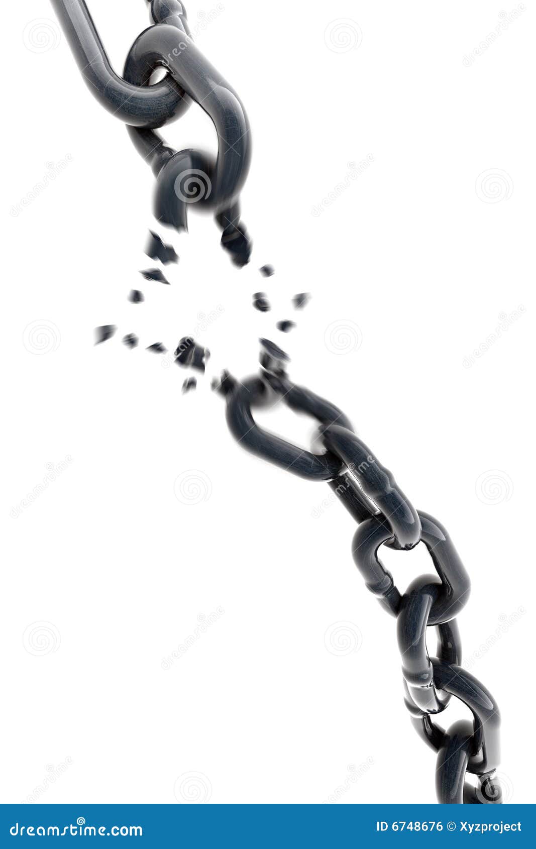 Breaking chain 3d stock illustration. Illustration of snap - 6748676