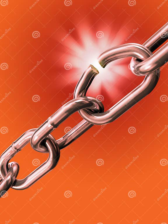 Breaking chain stock illustration. Illustration of connection - 6238400