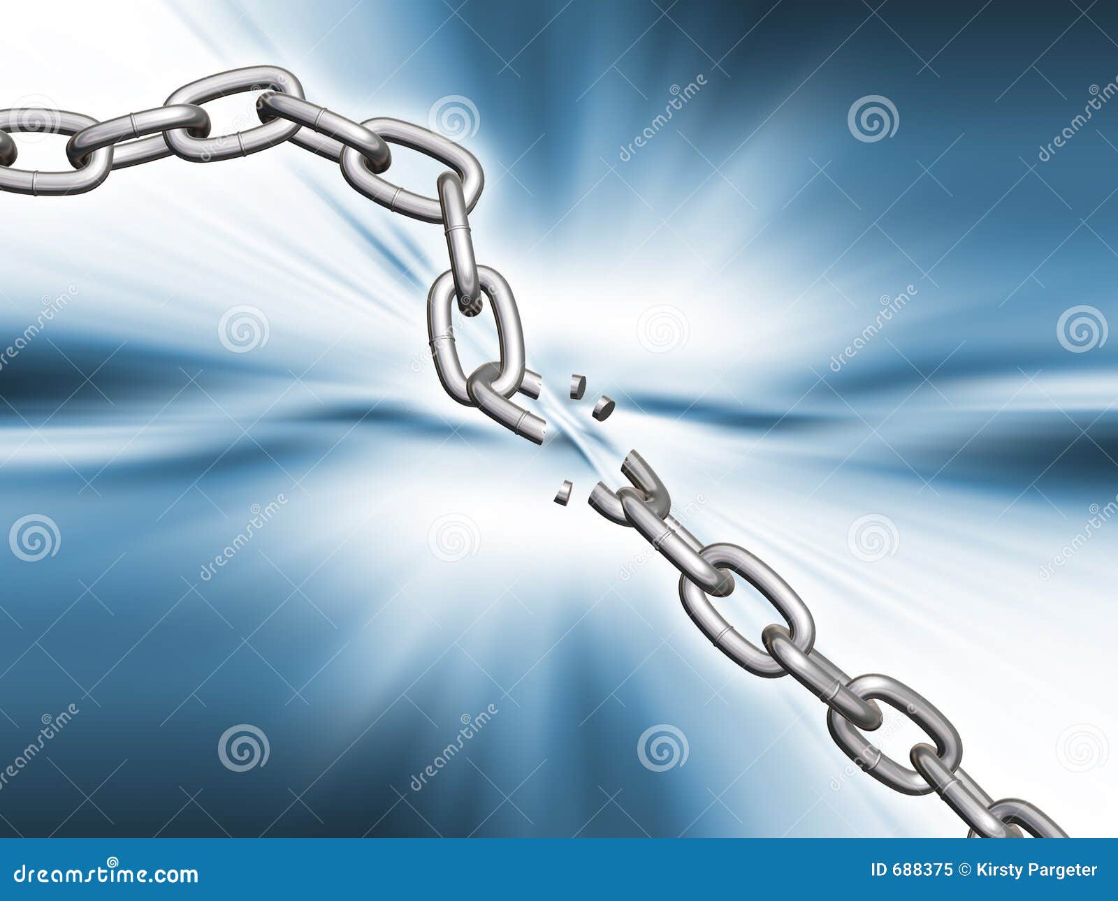 Breaking chain stock illustration. Illustration of render - 688375