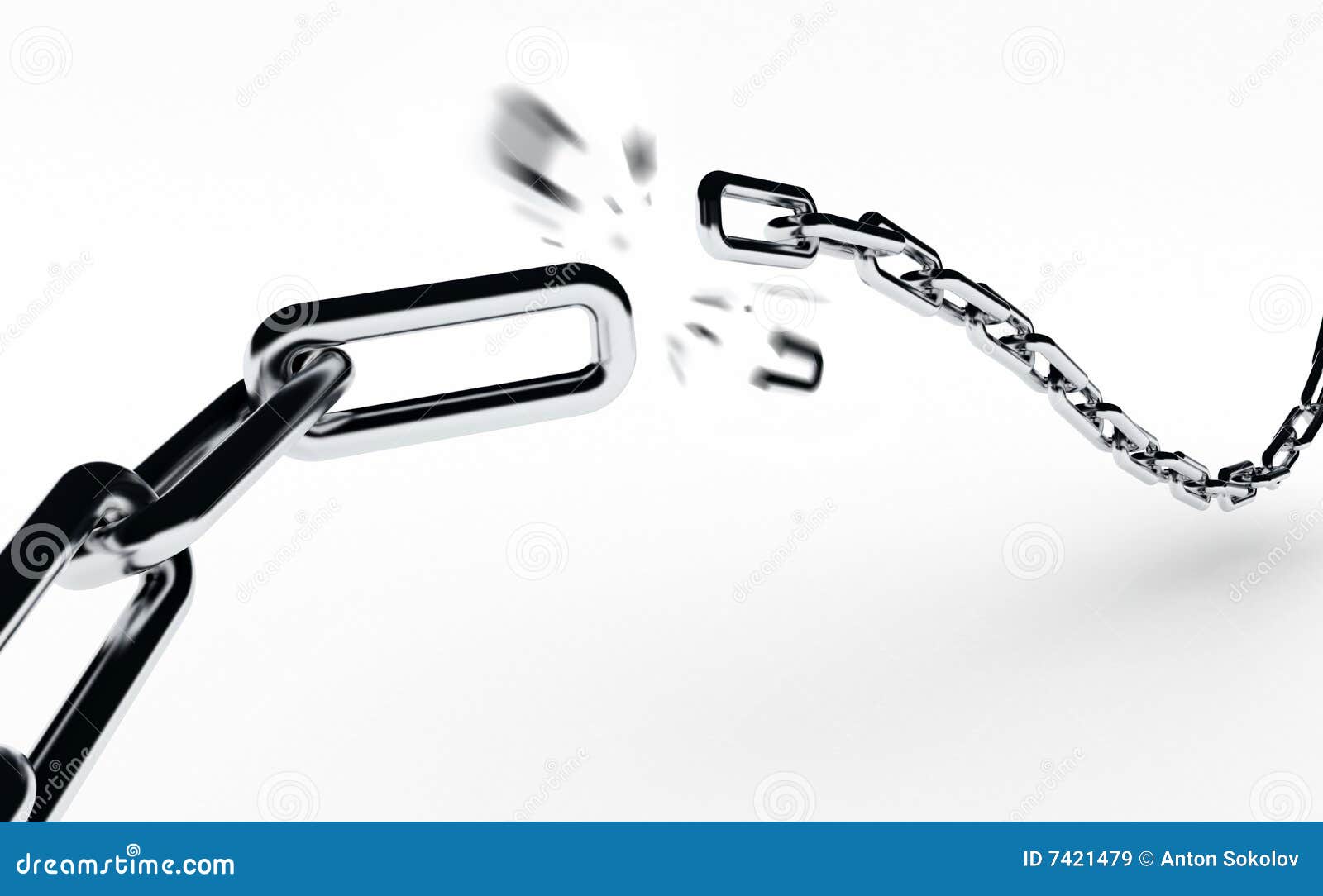 Breaking Chain. Weak Link Concept 3D Royalty-Free Illustration ...