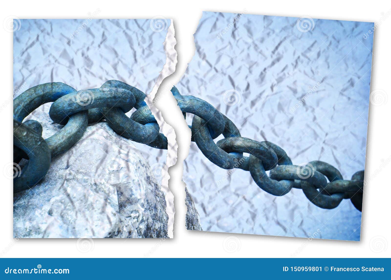 Breaking The Chains - Concept Image With A Ripped Photo Of An Old Rusty ...