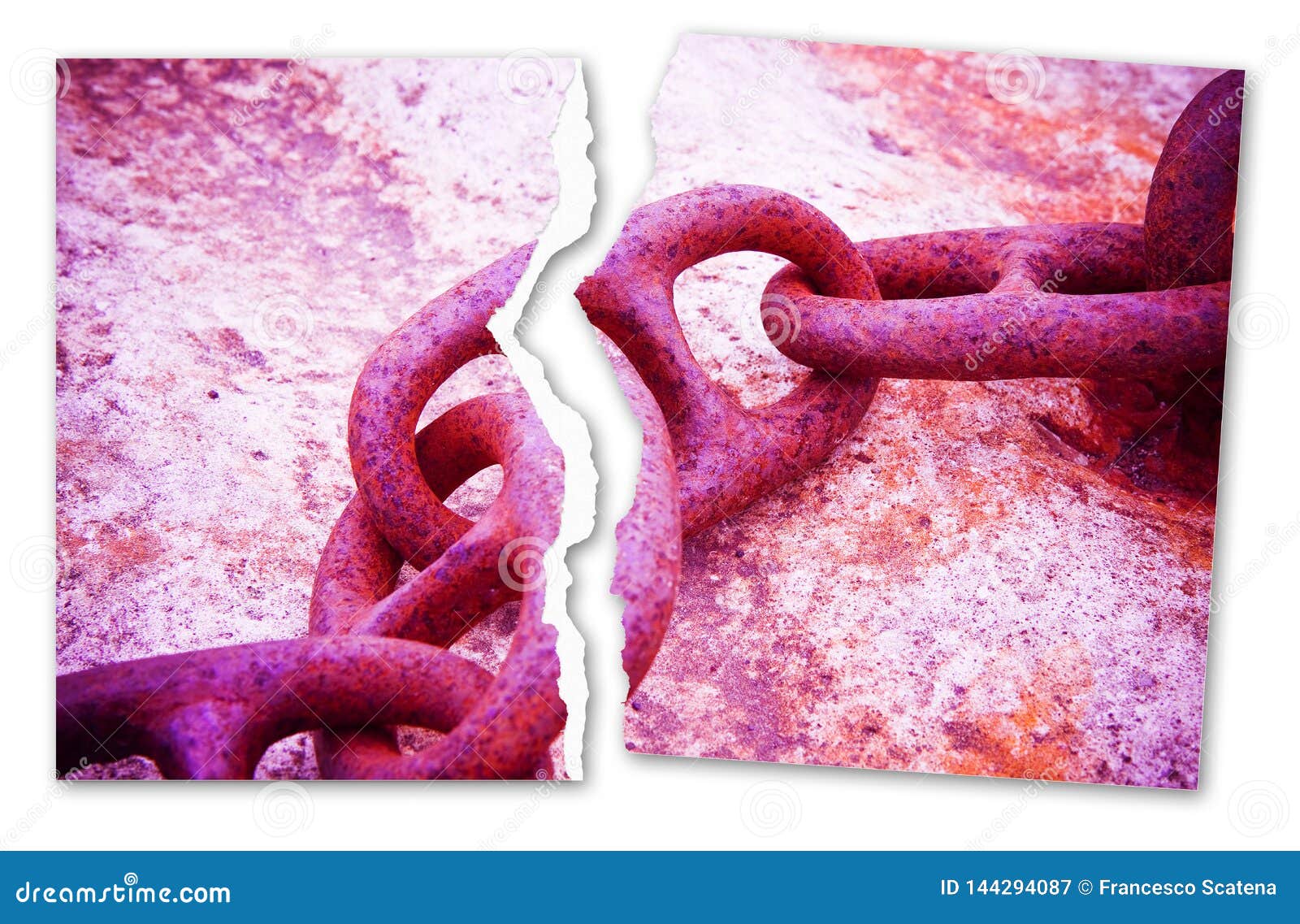Breaking The Chains - Concept Image With A Ripped Photo Of An Old Rusty ...