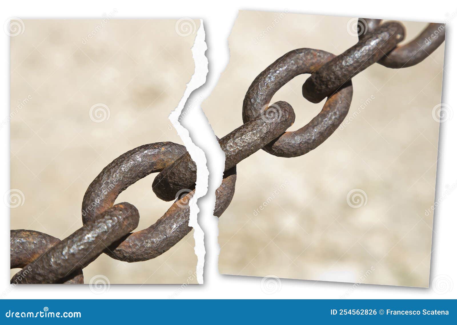 Breaking the Chains - Concept with a Ripped Photo of an Old Rusty Metal ...