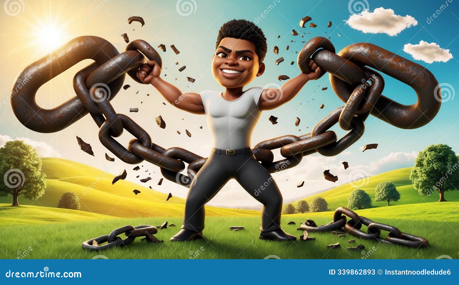 Breaking the Chains of Debt Stock Illustration - Illustration of ...