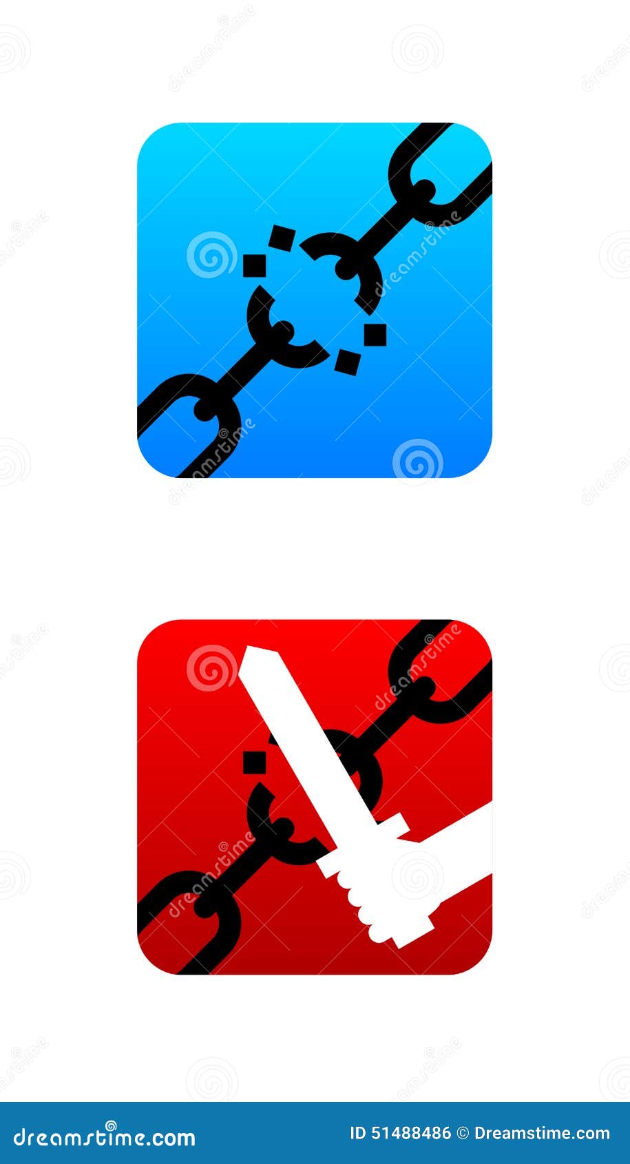 Breaking Chains Icon. Freedom Icon Stock Vector - Illustration of ...