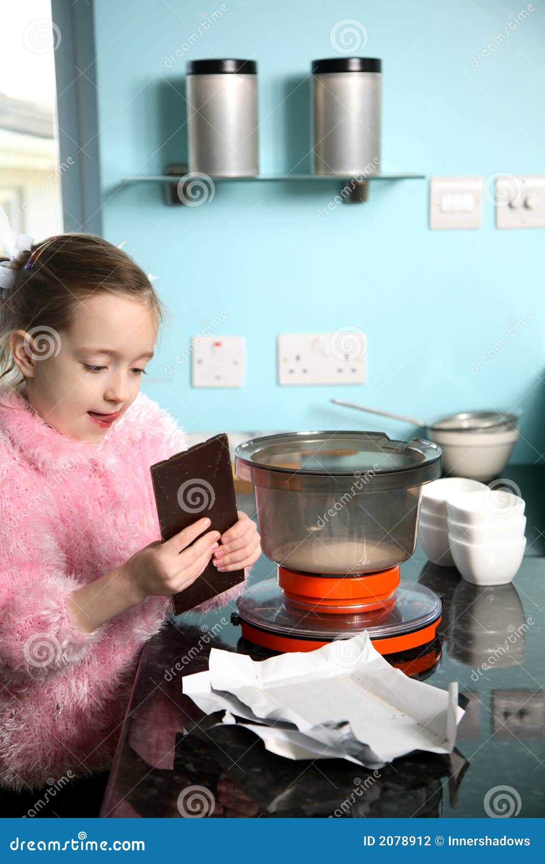 Breaking chocolate stock photo. Image of kitchen, chocolate - 2078912