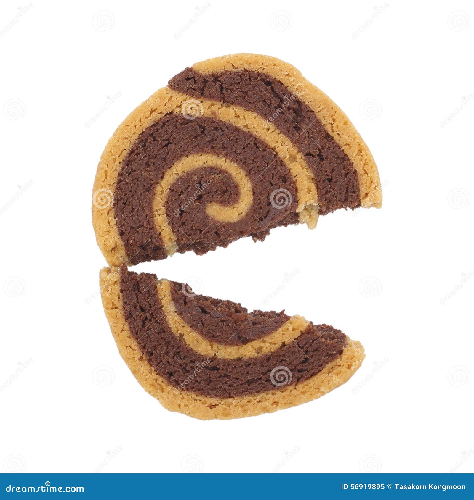 Breaking Cookie Isolated on White Stock Image - Image of dessert ...