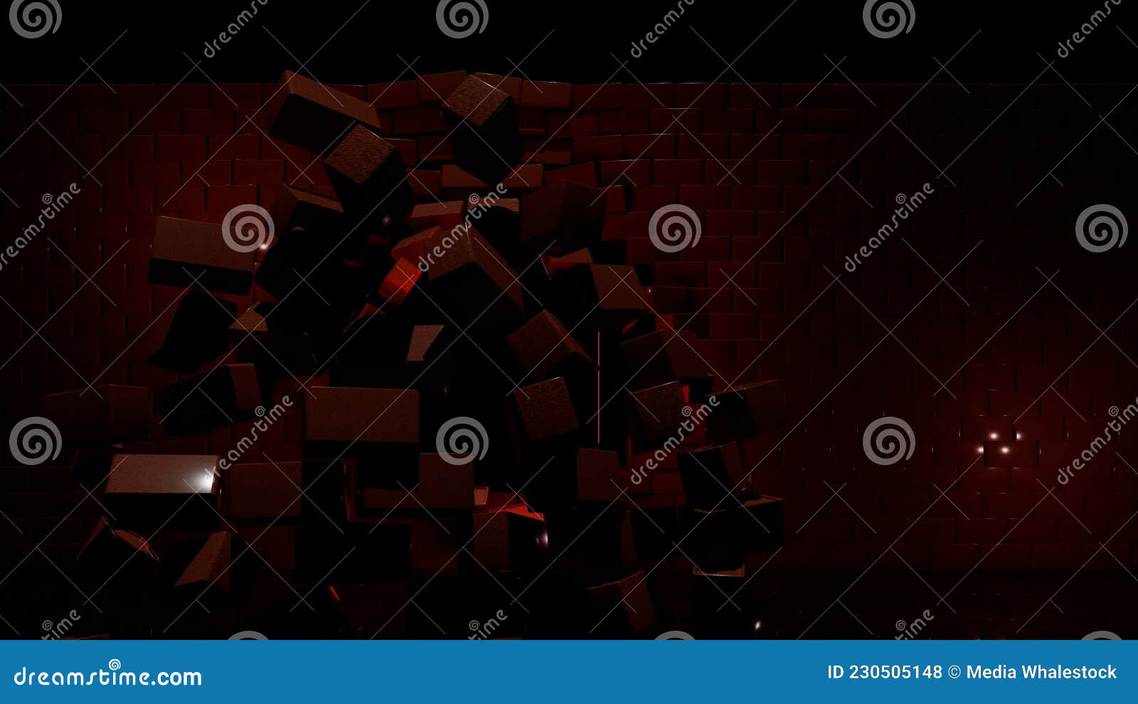 Breaking Dark Brick Wall, Concept of Reconstruction. Design Stock ...