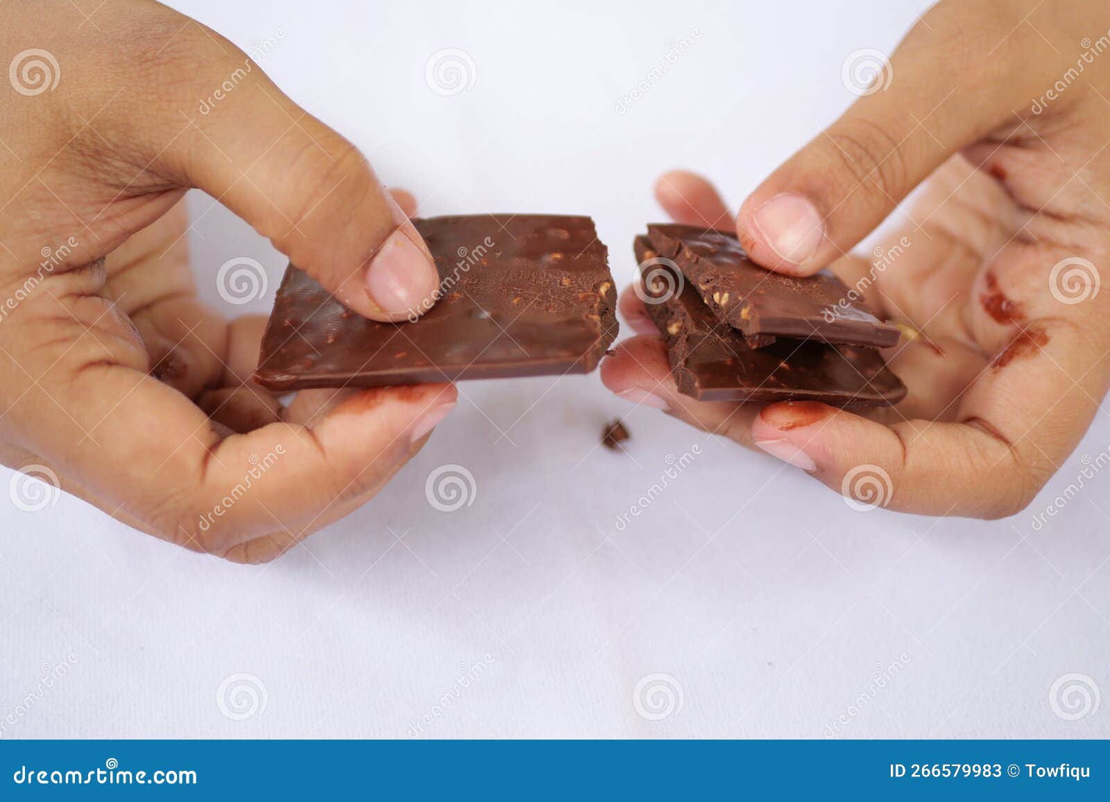 Breaking Dark Chocolate with Hand Slow Motion Stock Image - Image of ...
