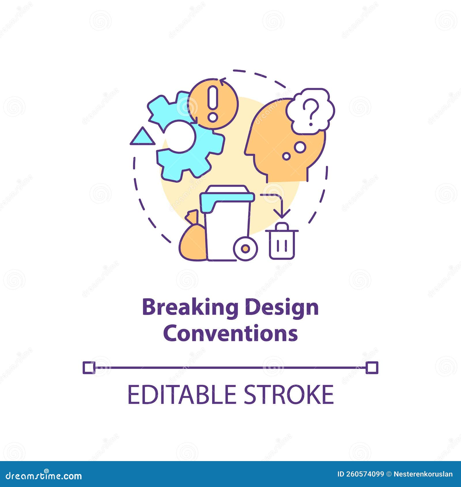 Breaking Design Conventions Concept Icon Stock Vector - Illustration of ...