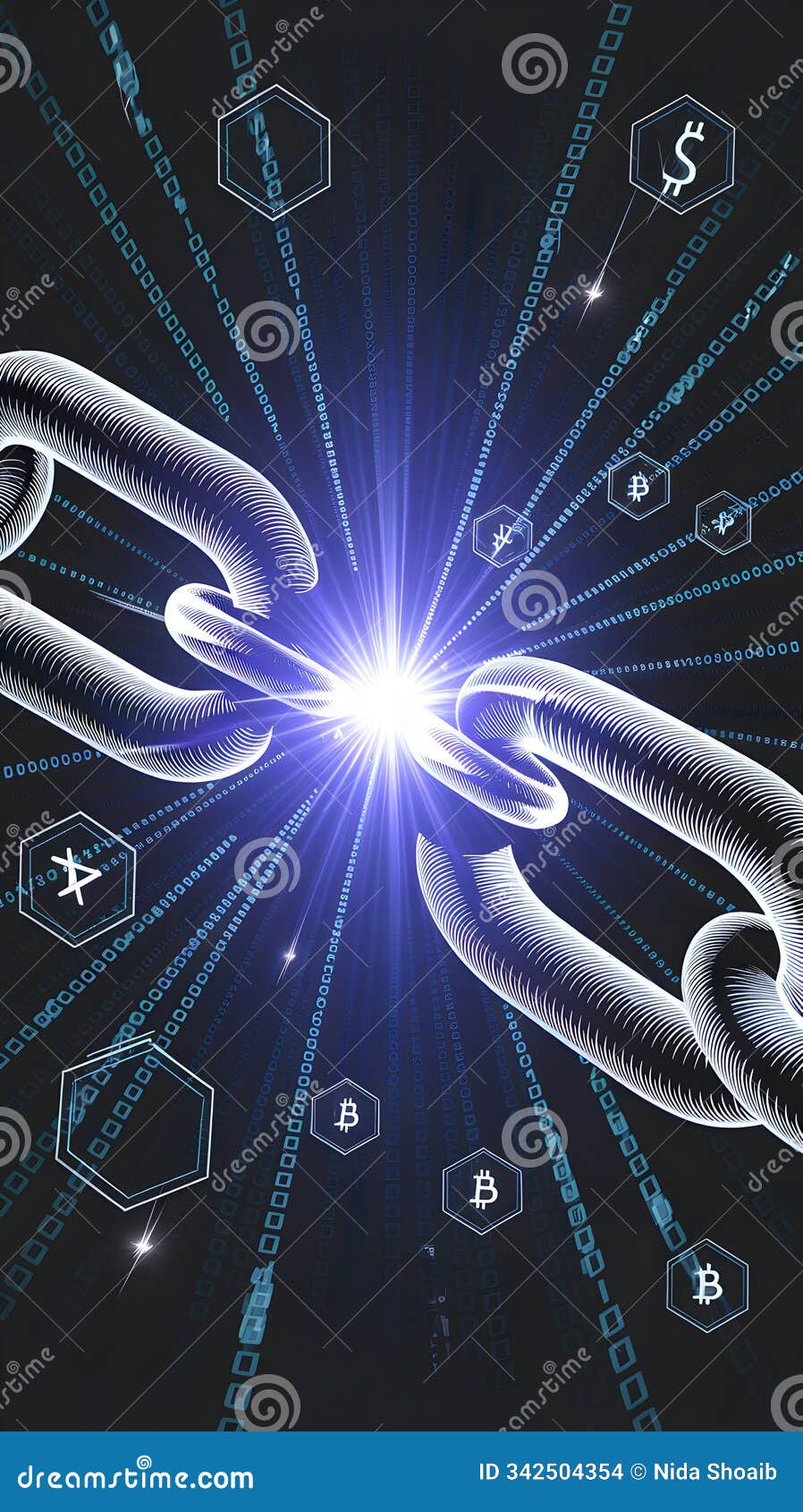 Breaking Digital Chain Surrounded by Binary, Symbolizing Transformation ...