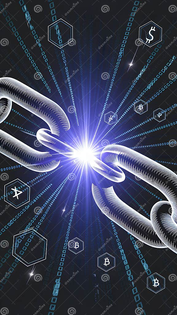 Breaking Digital Chain Surrounded by Binary, Symbolizing Transformation ...