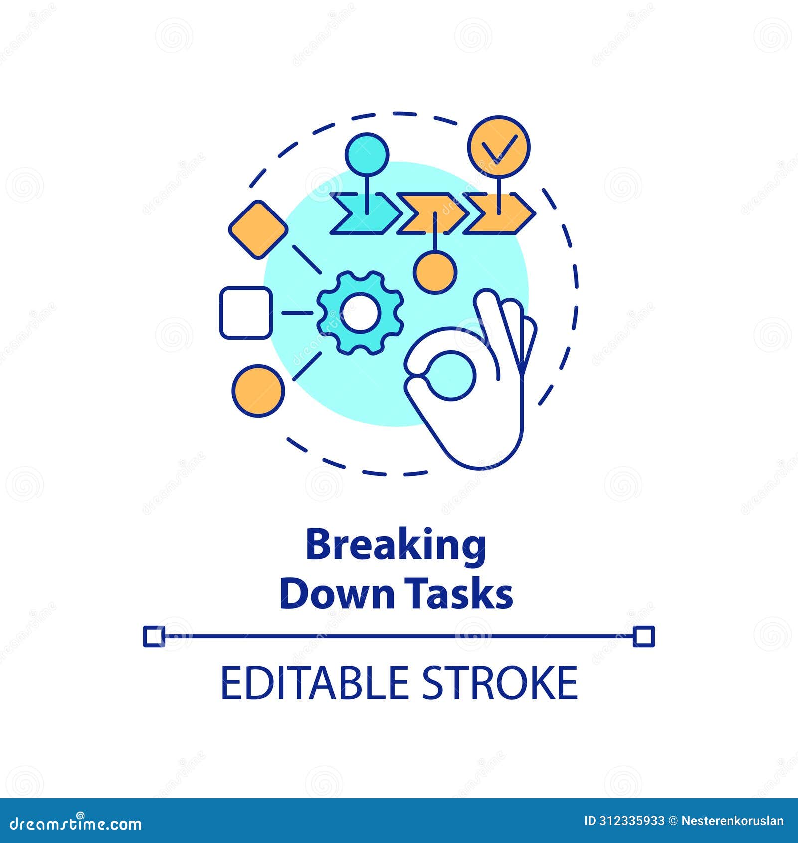 Breaking Down Tasks Multi Color Concept Icon Stock Vector ...