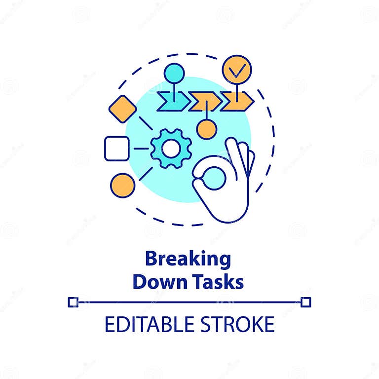 Breaking Down Tasks Multi Color Concept Icon Stock Vector ...