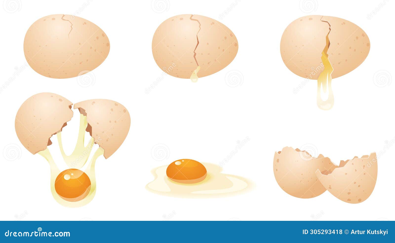 Breaking Egg For Cooking Set, 3D Realistic Sequence Game Animation Of ...