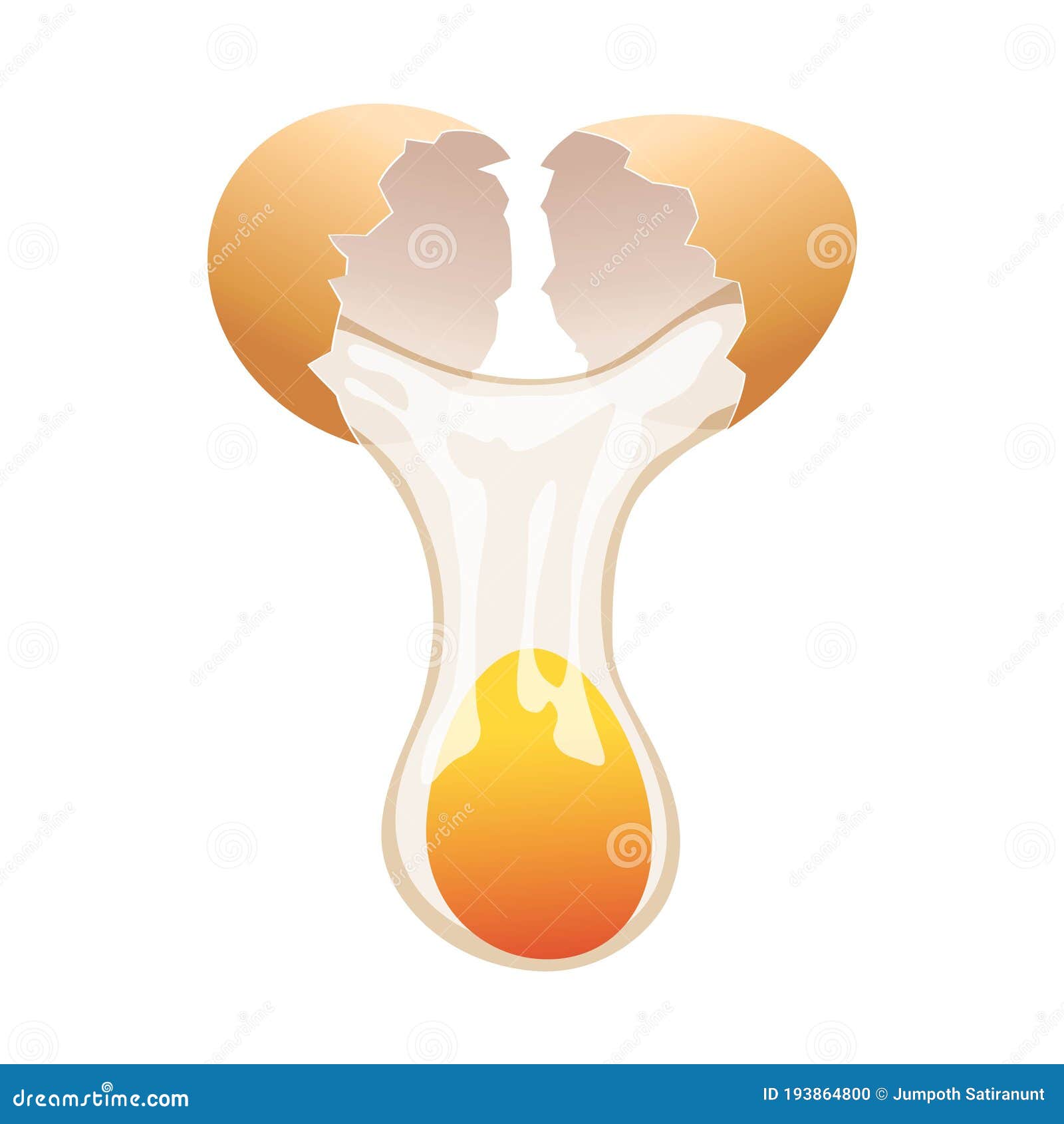 Breaking an Egg Falling Down, Graphic Design on White Background Stock ...