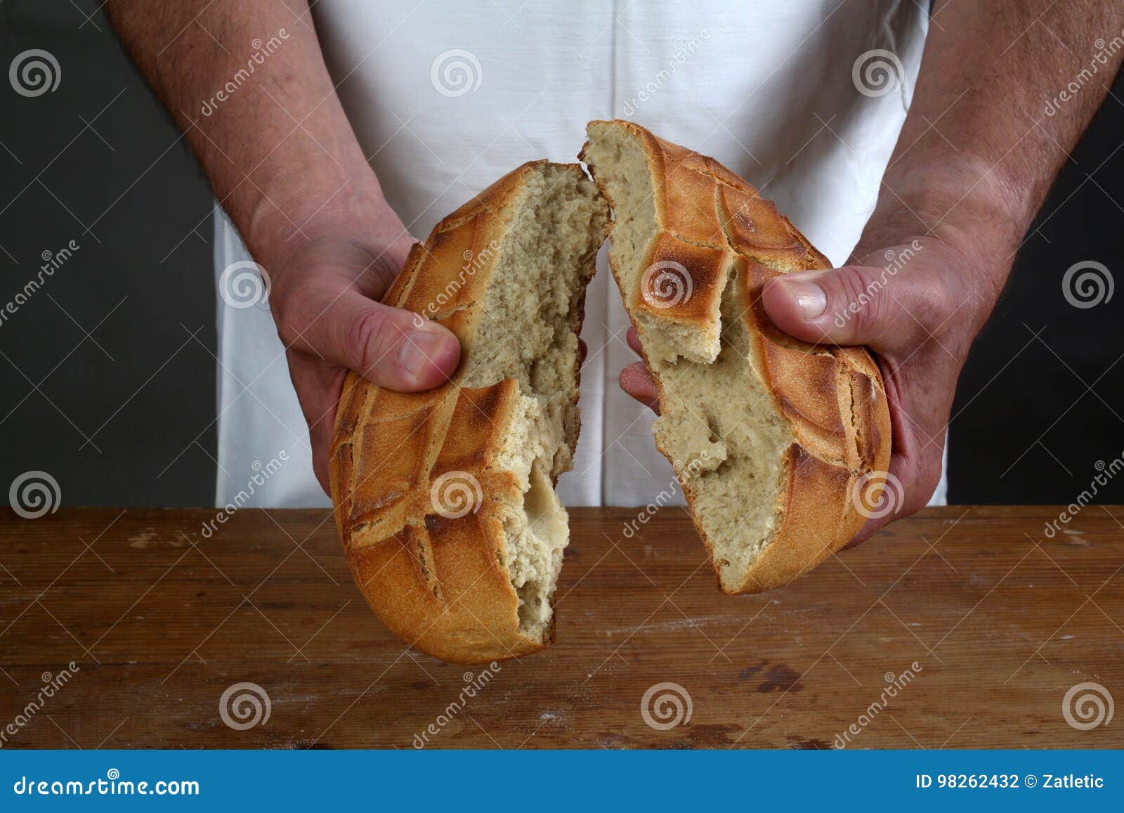Breaking the Eucharistic Bread Stock Photo - Image of christianity ...
