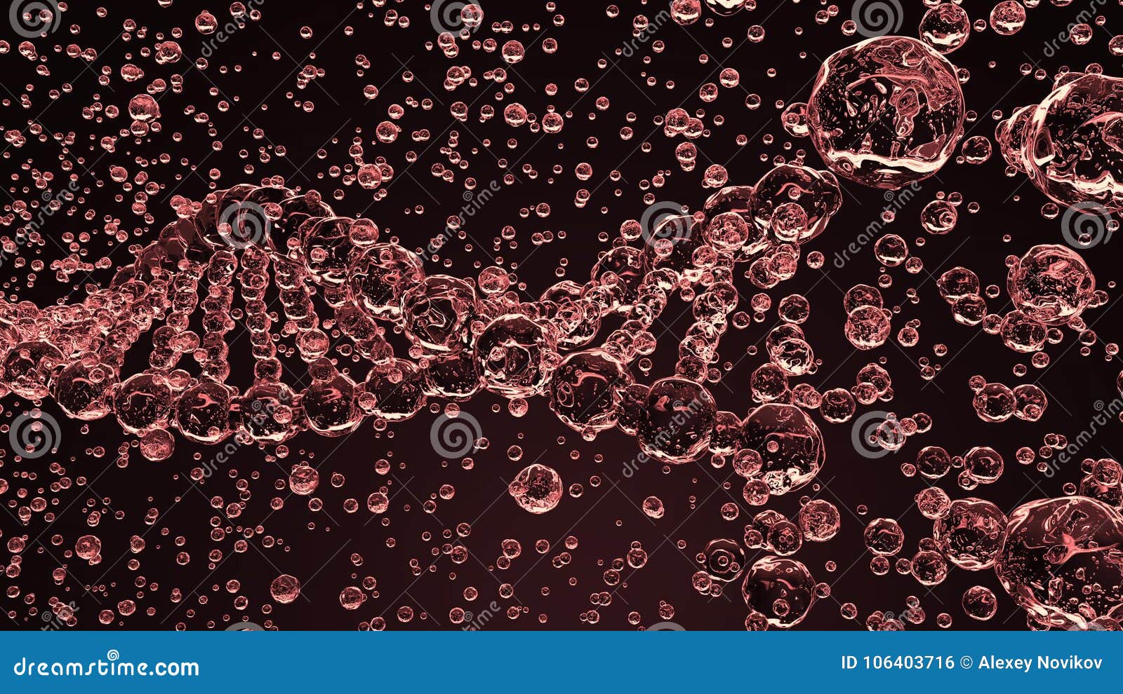Destroying Red Transparent DNA Molecule Model, 3D Rendering Stock ...