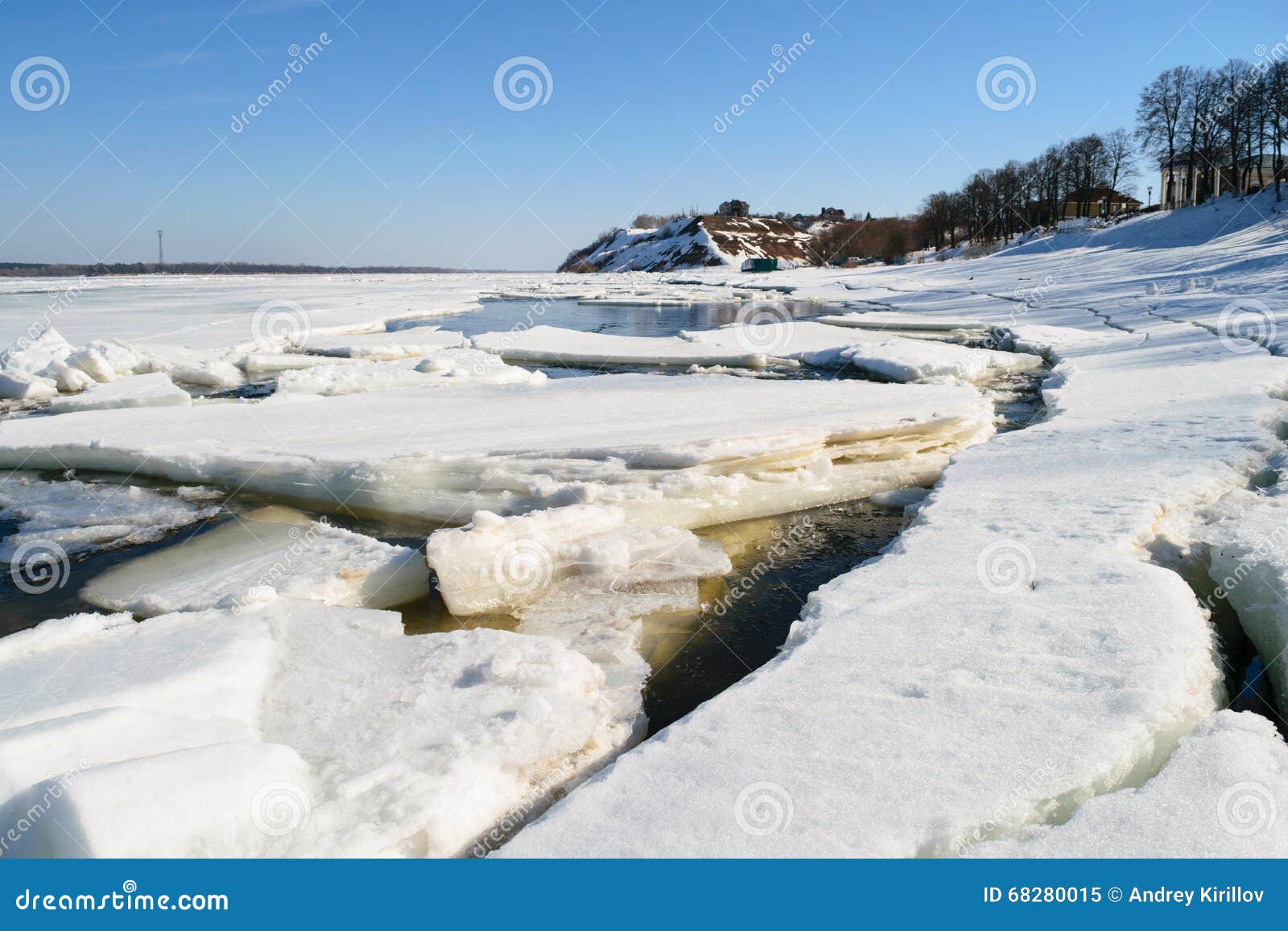 Debacle, Breaking of the Ice on the River Stock Image - Image of ...