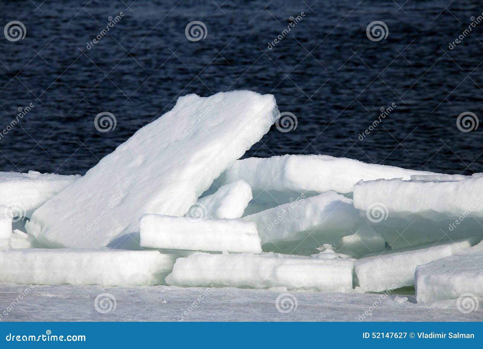 Breaking of the Ice on the River in the Spring Stock Image - Image of ...