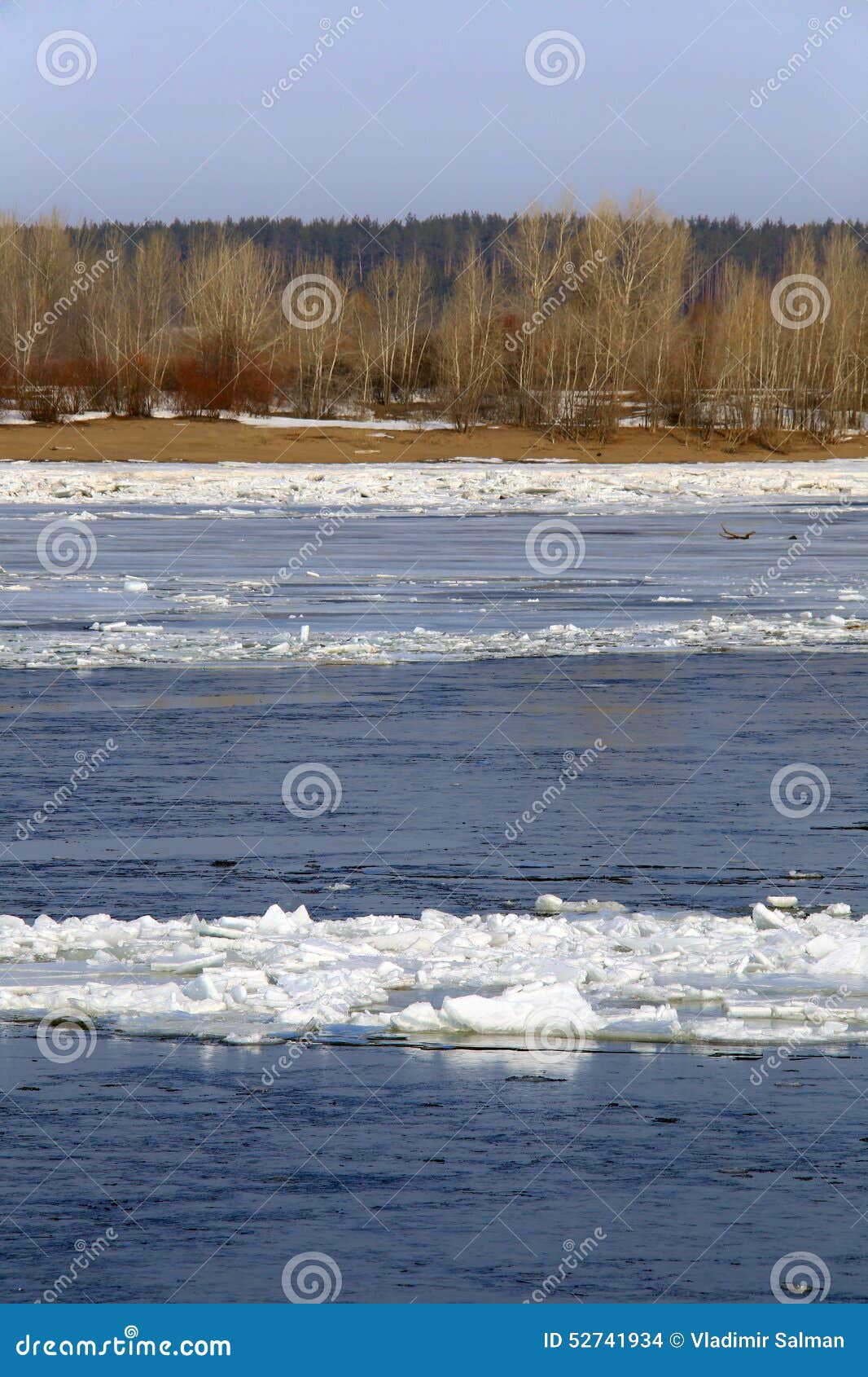 Breaking of the Ice on the River in the Spring Stock Photo - Image of ...