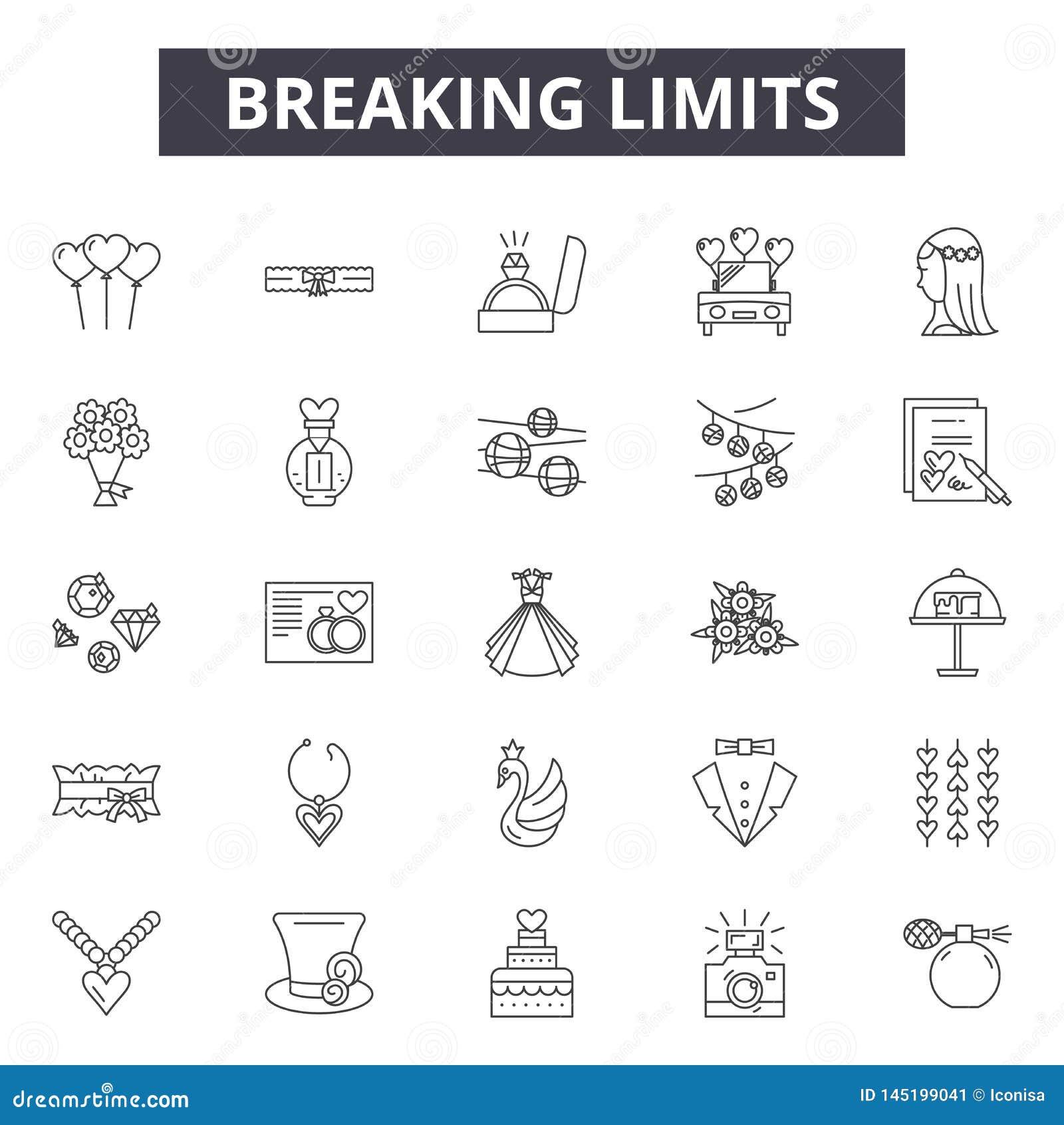 Breaking Limits Line Icons, Signs, Vector Set, Outline Illustration ...