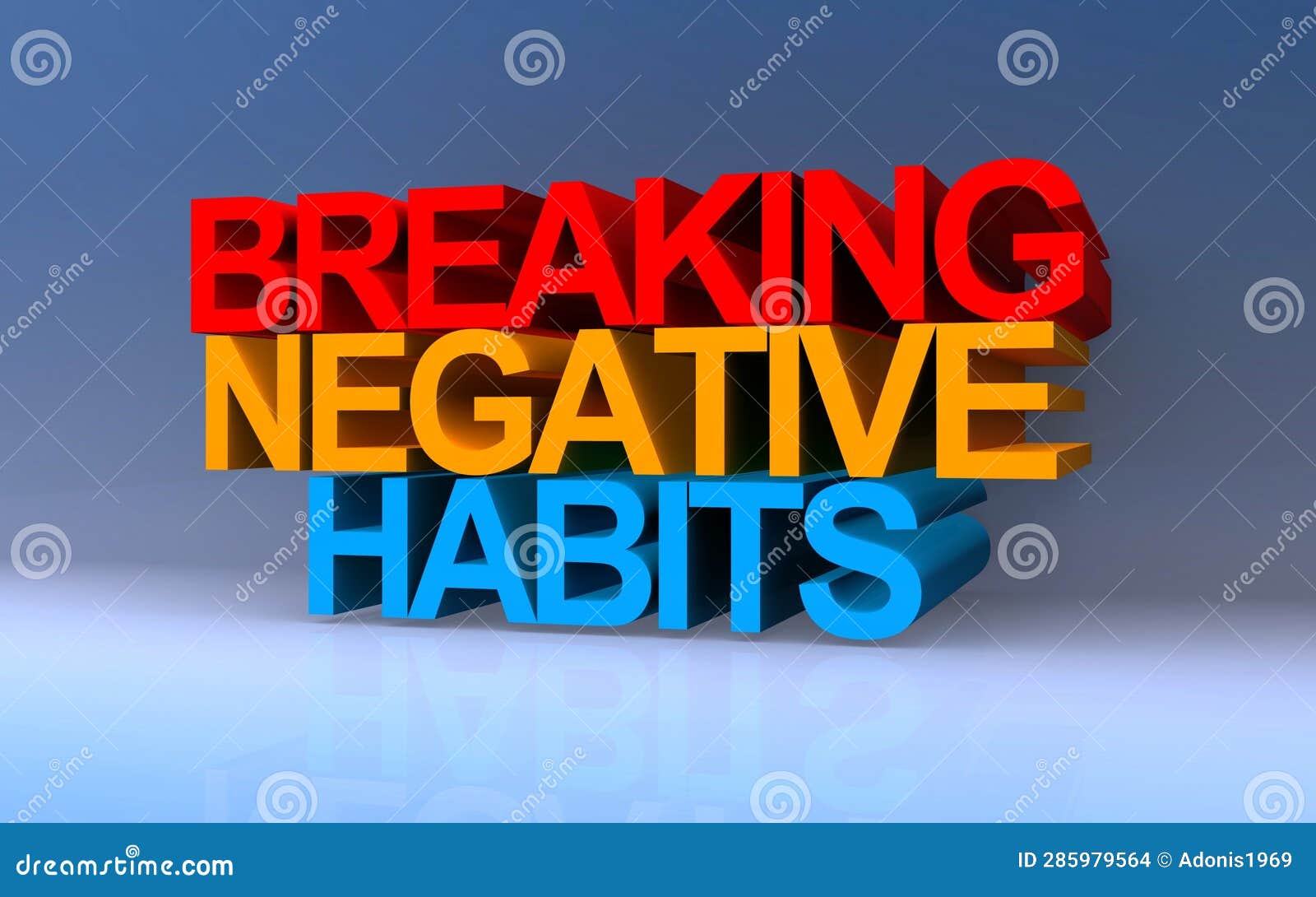 Breaking Negative Habits on Blue Stock Illustration - Illustration of ...