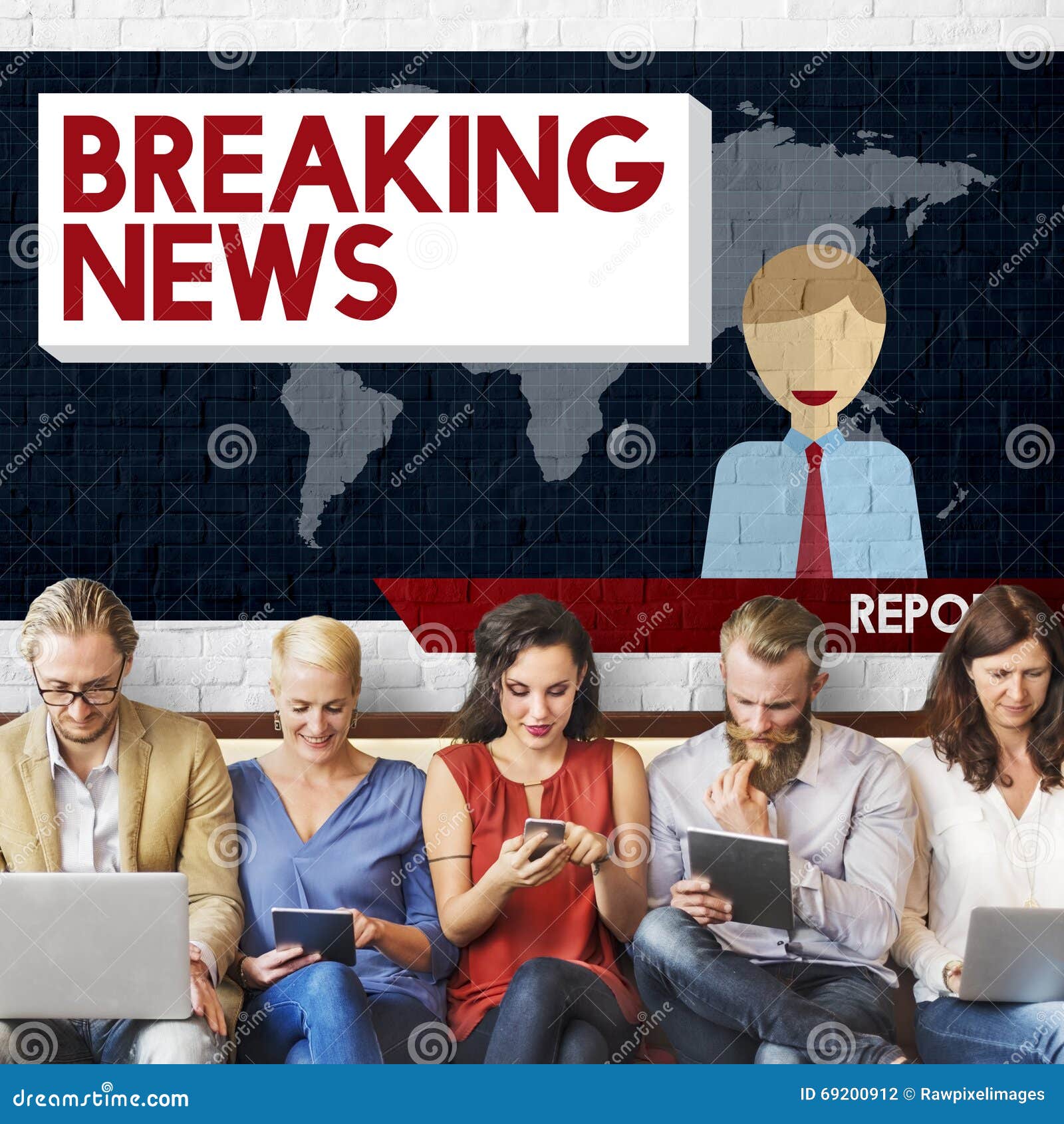 Breaking News Article Broadcast Headline Journal Concept Stock Photo ...