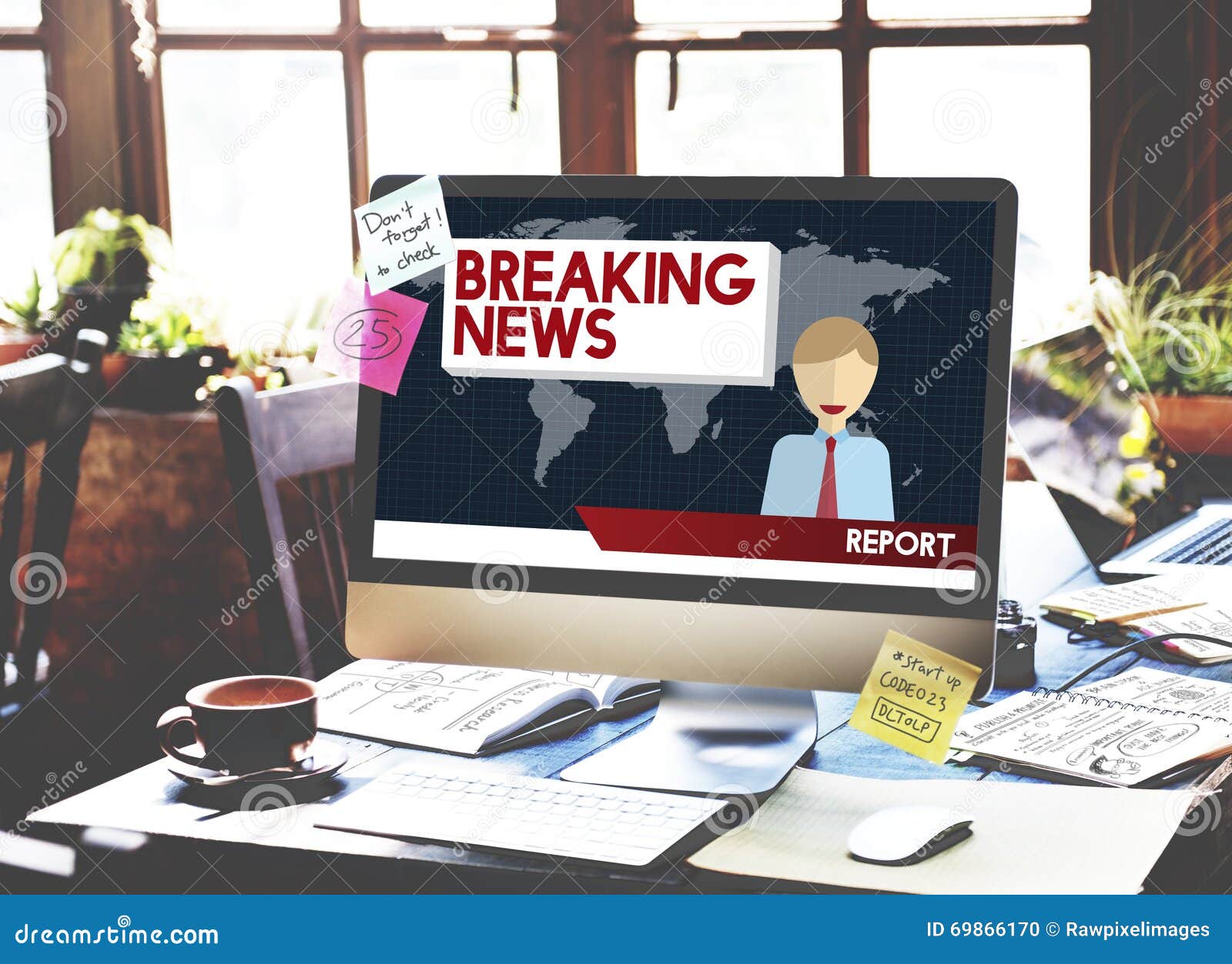 Breaking News Article Broadcast Headline Journal Concept Stock Photo ...