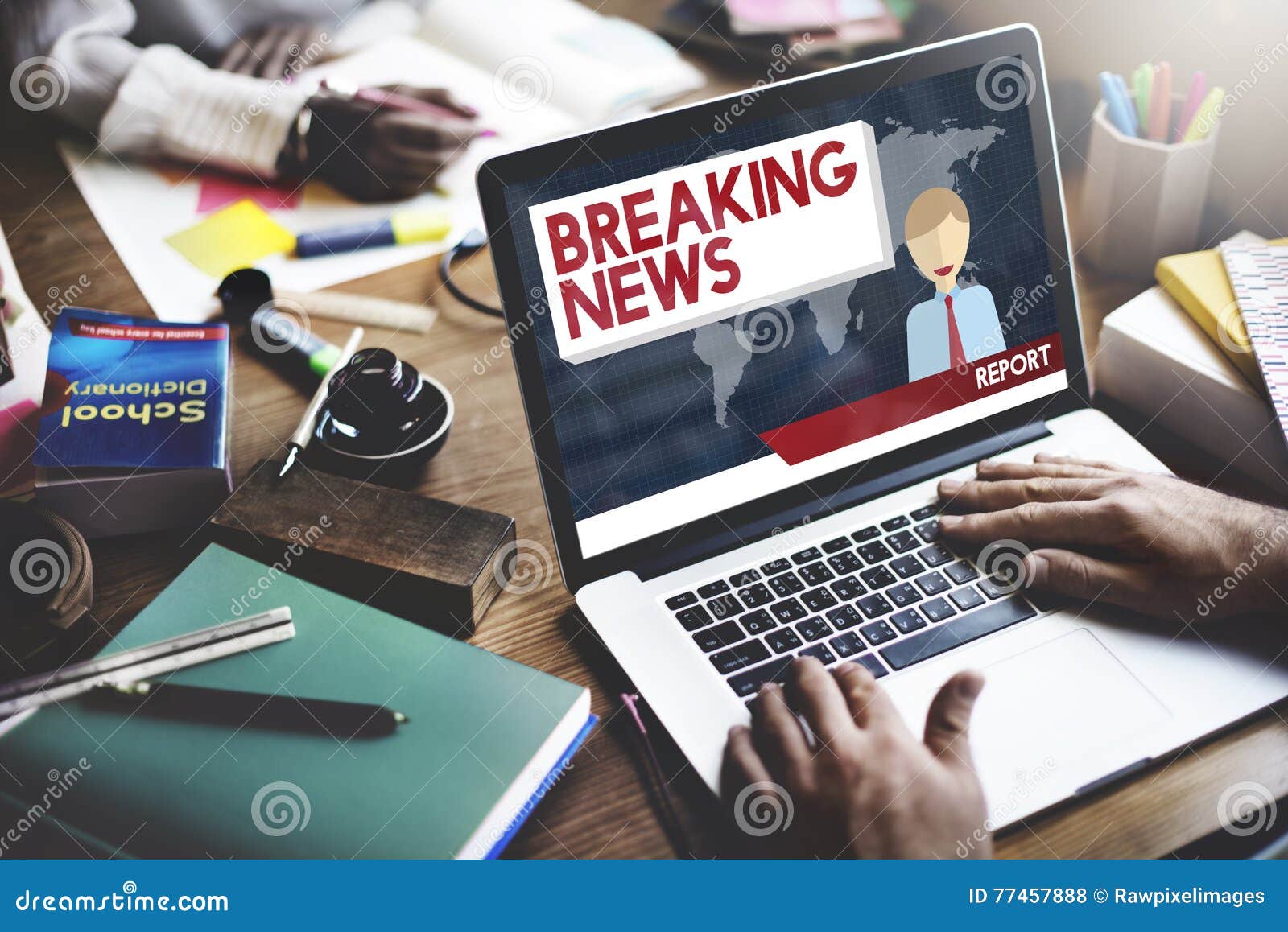 Breaking News Article Broadcast Headline Journal Concept Stock Photo ...