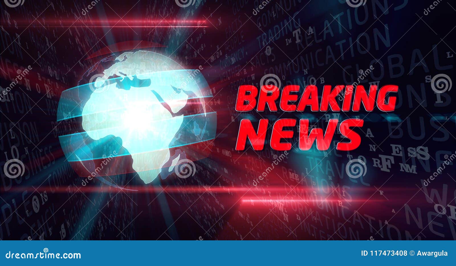 Breaking News Broadcast Title with Globe in Background Stock ...