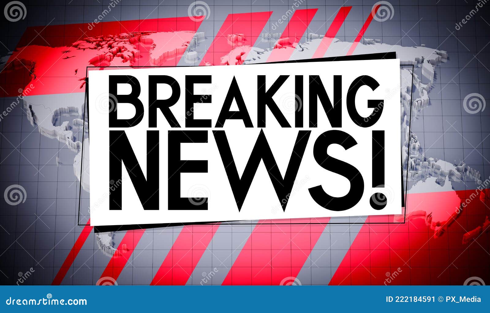 Breaking News Concept, World Map in Background Stock Illustration ...