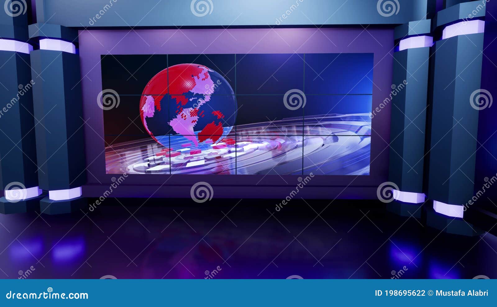 World News Studio Background for News Report and Breaking News Stock ...