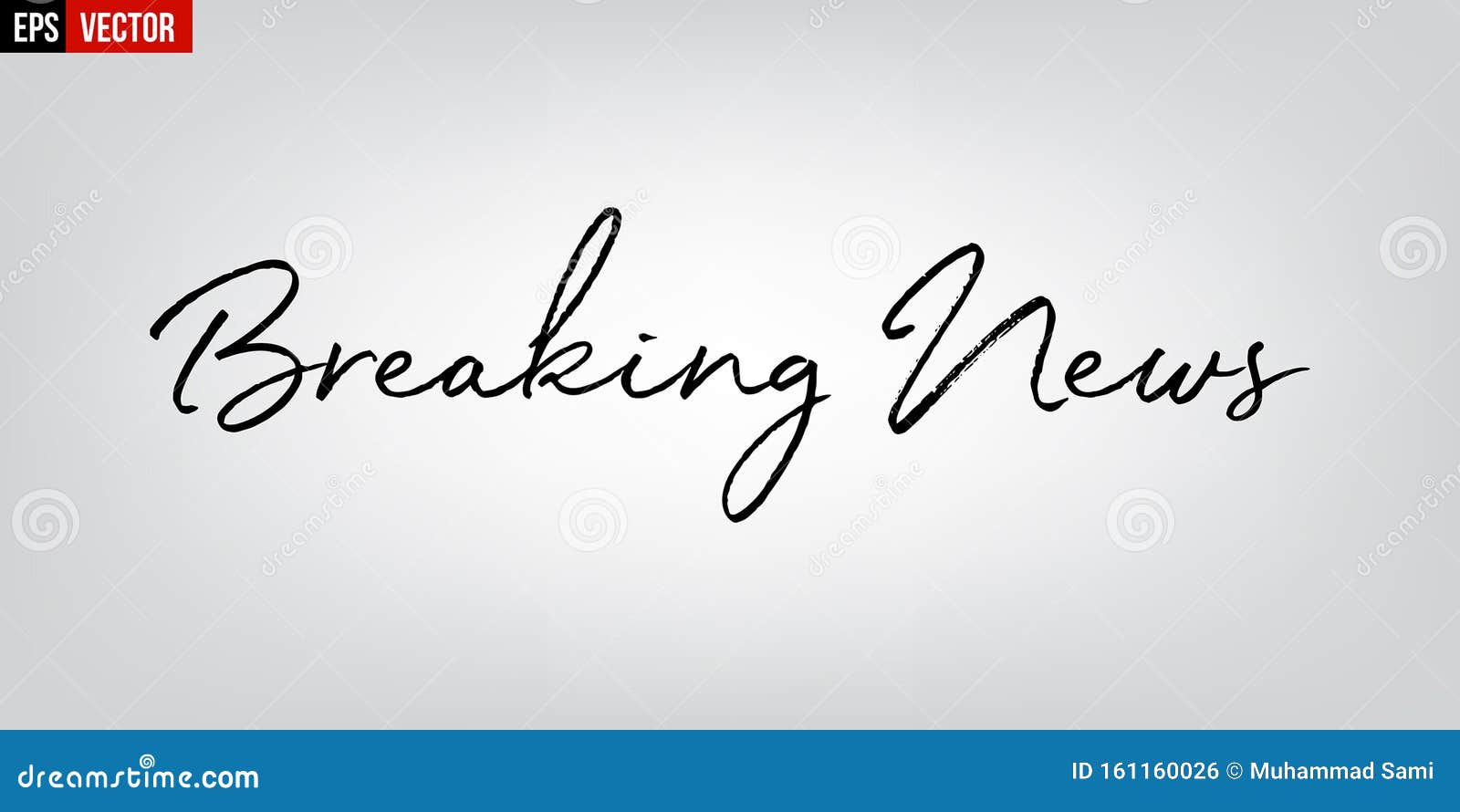 Breaking News English Typography on Grey Background. Vector Stock ...