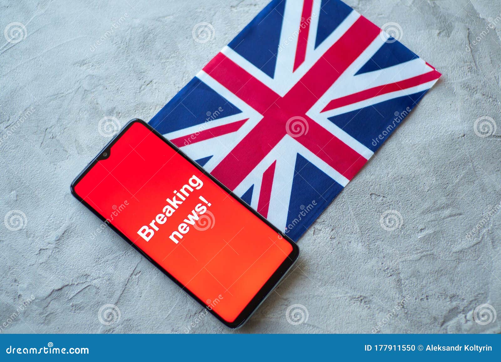Breaking News, Great Britain Country`s Flag and the Inscription News ... Breaking News, Great Britain Country`s Flag and the Inscription News ...