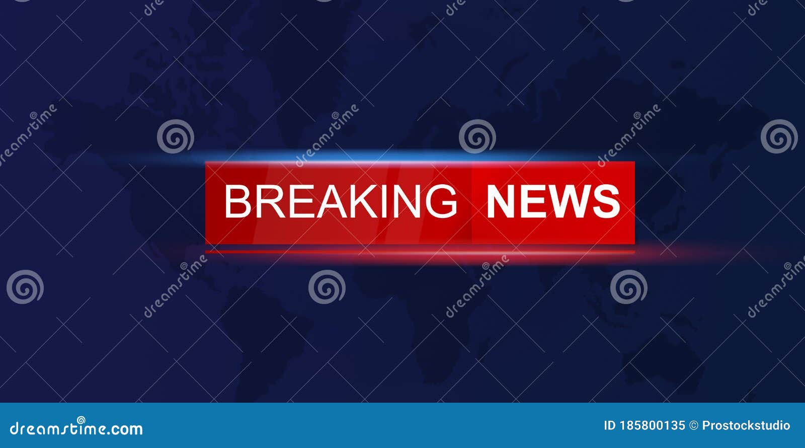 BREAKING NEWS Header Against Blue Background with World Map ...